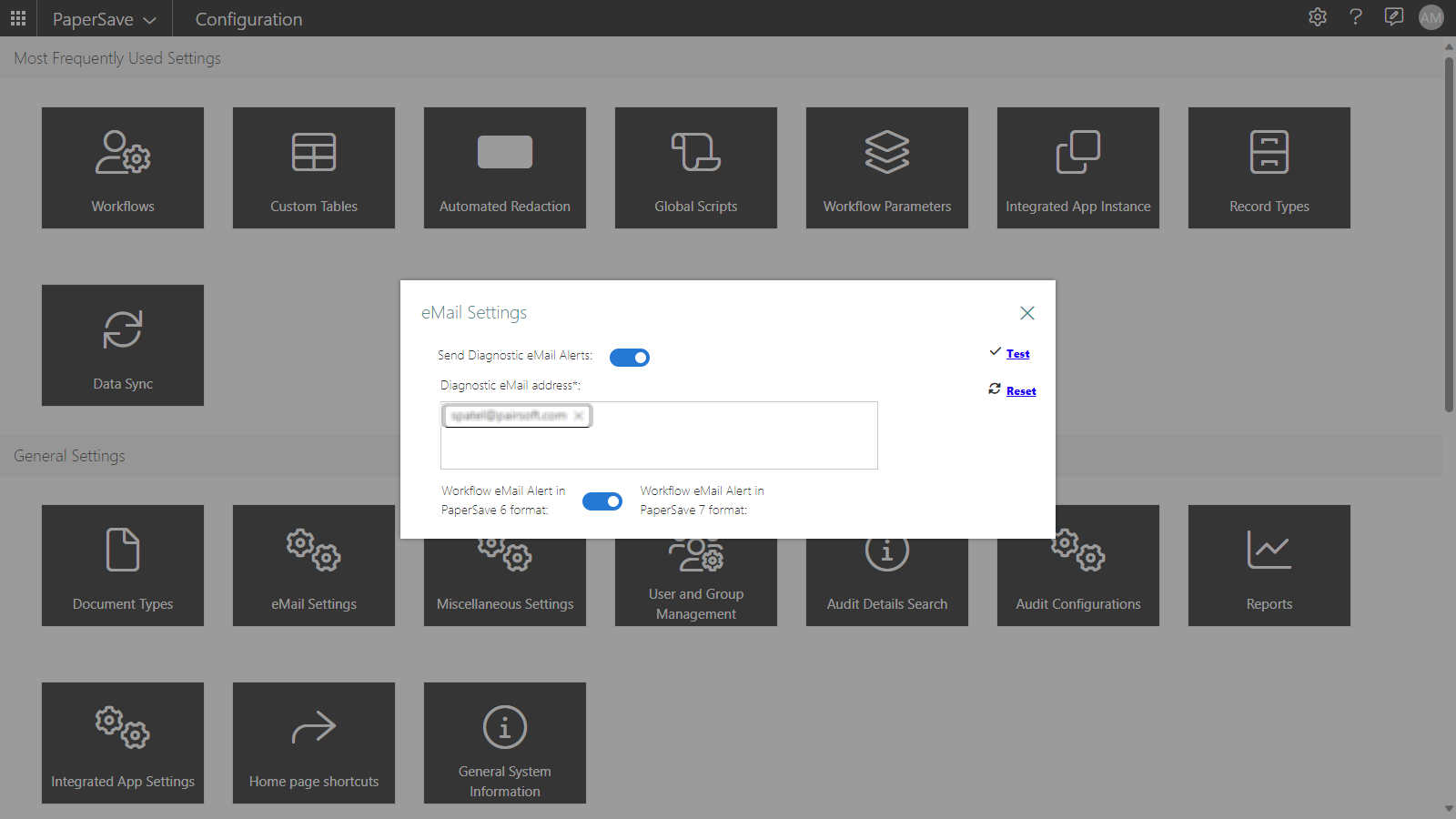 eMail Settings